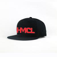 China Plastic Buckle Black Flat Brim Snapback Hats 3D Embroidery Letter Logo for sale