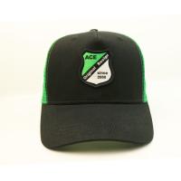 China Custom Logo 6 Panel Trucker Hat 60 Cotton 40 Polyester Woven Patch Adjustable Cap for sale