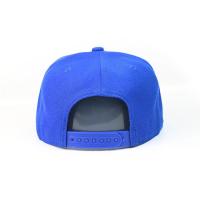 China Custom High Crown Snapback Hat 100% Cotton Embroidery Logo Blue Small MOQ 200pcs for sale