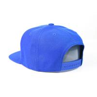 China Custom High Crown Snapback Hat 100% Cotton Embroidery Logo Blue Small MOQ 200pcs for sale