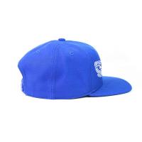 China Custom High Crown Snapback Hat 100% Cotton Embroidery Logo Blue Small MOQ 200pcs for sale