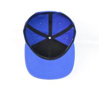 China Custom High Crown Snapback Hat 100% Cotton Embroidery Logo Blue Small MOQ 200pcs for sale