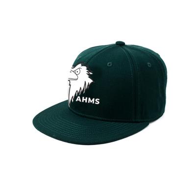 China Customized Dark Green Hip Hop Snapback Hats Flat Brim 100% Cotton for sale