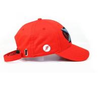 China Custom 100% Cotton 6 Panel Baseball Cap with 3D Embroidery Star Design Red for sale