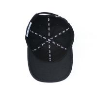 China Custom 100% Cotton 6 Panel Baseball Cap with Inner Tape Printing Black for OEM Branding for sale