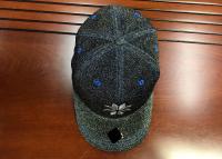 China Custom Bling Metal Thread ACE Embroidery 6 Panel Baseball Cap 100% Cotton 58-60cm for sale