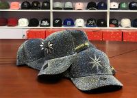 China Custom Bling Metal Thread ACE Embroidery 6 Panel Baseball Cap 100% Cotton 58-60cm for sale