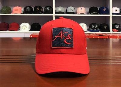 China Custom 3D Embroidery Logo 6 Panel Baseball Cap 100% Cotton Unisex Adult Red for sale
