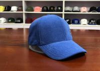 China Hot sale Customize velvet 6panel  blue rubber patch baseball caps hats for sale