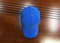 China Hot sale Customize velvet 6panel  blue rubber patch baseball caps hats for sale