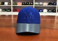 China Curve bill Customize 6panel  navy blue 3D embroidery M letter baseball caps hats for sale
