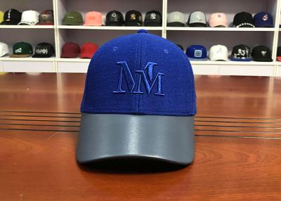 China Curve bill Customize 6panel  navy blue 3D embroidery M letter baseball caps hats for sale
