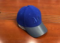 China Curve bill Customize 6panel  navy blue 3D embroidery M letter baseball caps hats for sale