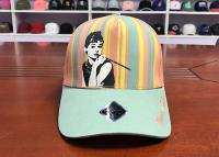 China Custom Adjustable 5 Panel Silk Print Colorful Star Baseball Cap 58cm Unisex for sale