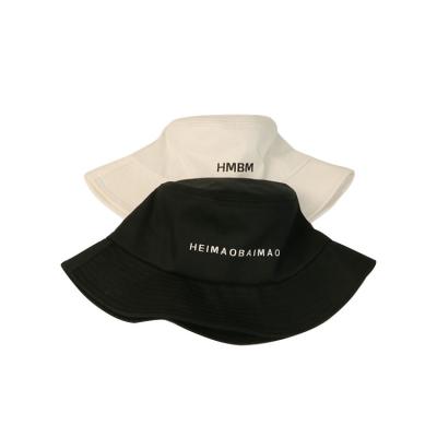 China Custom Logo Cotton Bucket Hat for Outdoor Fishing Sun Protection 58cm for sale