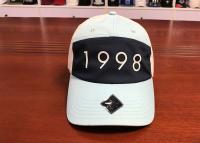 China Custom OEM Baseball Dad Hat 100% Cotton Black White 1998 Logo Embroidery Plastic Buckle for sale