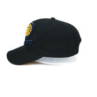 China Custom Black Metal Buckle Rubber Patch Baseball Hat 52-60cm 150g 5-Panel Design for sale