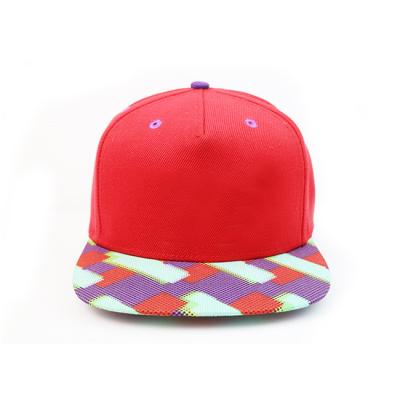 China Girls Polyester Fabric Flat Brim Snapback Hats Sublimination Print for sale