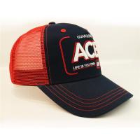 China Anniversary Red Mesh 5 Panel Trucker Cap Custom Logo 3D Letter Embroidery Blank for sale