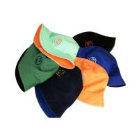 China Custom Double Sided Fisherman Bucket Hat 58cm Cotton Embroidered Fishing Cap for sale