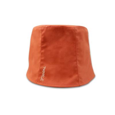 China Custom Flat Embroidery Logo Soft Fisherman Bucket Cap Winter Orange 58-60cm Adult Fishing Hat for sale