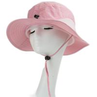 China Unisex Custom Craft Silk Print Logo Fisherman Bucket Hat with Leather Strap Buckle 58cm for sale