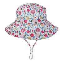 China Baby Toddler Plaid Reversible Sun Protection Animal Hat Bucket Cap 56cm Cotton for sale
