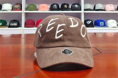 China ACE Corduroy Soft Fabric Custom Baseball Cap Flat Embroidery Logo Long Curve Brim Adult Children for sale