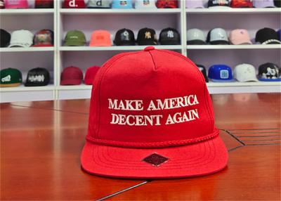 China Custom Unisex Snapback Cap Flat Embroidery Logo Red Design Trimming 58cm Size for sale