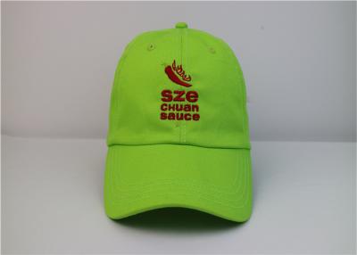 China Green Solid Color Embroidered Baseball Caps Curve Brim Character Style for sale