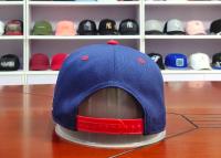 China Custom 3D Embroidery Logo Red Bill Snapback Baseball Cap Adjustable Size 100pcs MOQ for sale