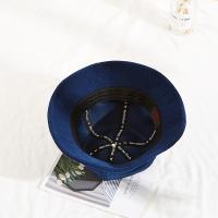 China Navy Blue Custom Logo Winter Bucket Hat 56-58cm Thick Warm Cotton for sale