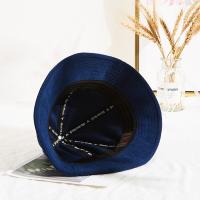 China Navy Blue Custom Logo Winter Bucket Hat 56-58cm Thick Warm Cotton for sale
