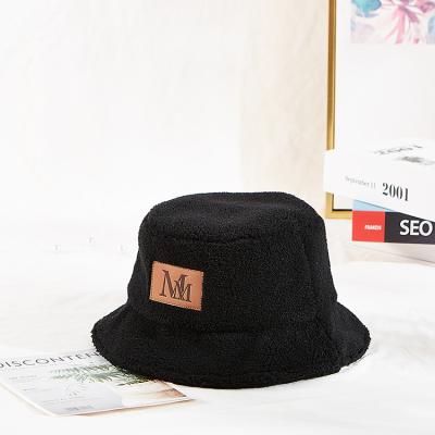 China Custom Cotton Twill Fisherman Bucket Hat 58cm with Leather Logo Patch for sale