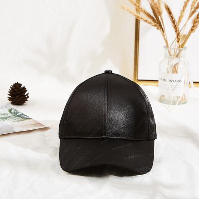 China Adult Adujustable Six Panel Baseball Cap Satin Curve Brim for sale