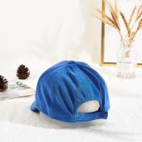 China Custom Blue 58cm 6 Panel Baseball Caps Velcro Back Closure for sale