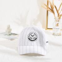 China Custom Embroidered Baseball Cap 58cm Wool Acrylic Hip Hop Hat White Black Strip for sale