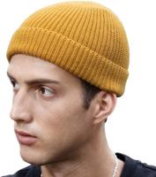 China Wholesale Acrylic Plain Knit Beanie Hats Adult Size 56-60cm Custom Logo for sale