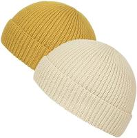 China Wholesale Acrylic Plain Knit Beanie Hats Adult Size 56-60cm Custom Logo for sale