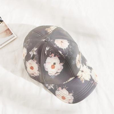 China Custom Snapback Women Floral Pattern Sublimation Baseball Cap 56-58cm Cotton Twill for sale