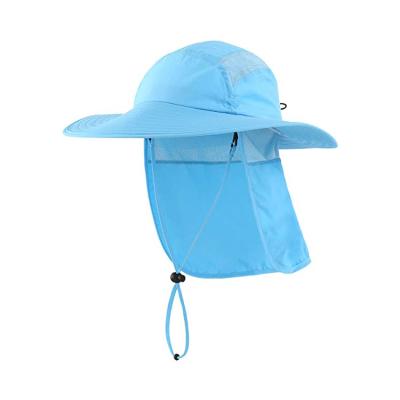 China Custom Digital Printed Fisherman Bucket Hat 55cm Hiking Neck Cover Outdoor Cap for sale
