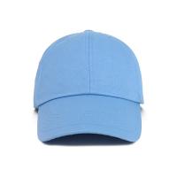 China OEM Blue Color None Logo Cotton Fabric Baseball Cap for sale