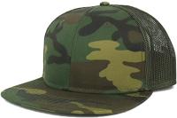 China Custom 3D Embroidery Camo Trucker Cap - 65% Polyester 35% Cotton, Adjustable Snapback, 50 PCS MOQ for sale