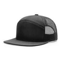 China 56cm 7-Panel Richardson Trucker Cap with Flat Brim - Custom Logo Snapback Hat for Men (48-58cm Size Range) for sale