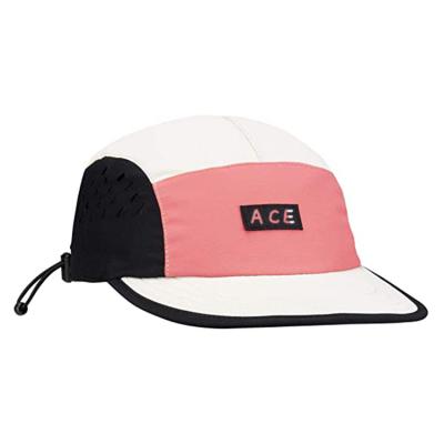 China Waterproof Nylon 5 Panel Running Cap - Neon Yellow 58cm Size with Breathable Mesh & Adjustable Fit for sale