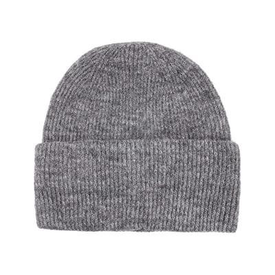 China Unisex Wool Acrylic Knit Beanie Cap Custom Logo Embroidery Adult Size for sale
