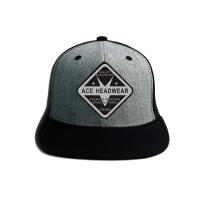 China Custom Logo Black Mesh Snapback Trucker Hat 6 Panel Polyester Cotton Adult Size for sale