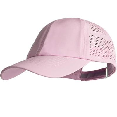 China 6 Panel Laser Cut Cap Breathable Snapback Hat With Spandex Fabric for sale
