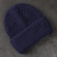 China 58cm Real Rabbit Fur Knitted Hat Solid Warm Cashmere Wool Skullies Beanies for sale