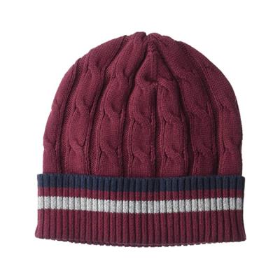 China Custom Logo Knitted Beanie Cap - 75g Weight, 100% Cotton, 16 Color Options for Wholesale Winter Headwear for sale